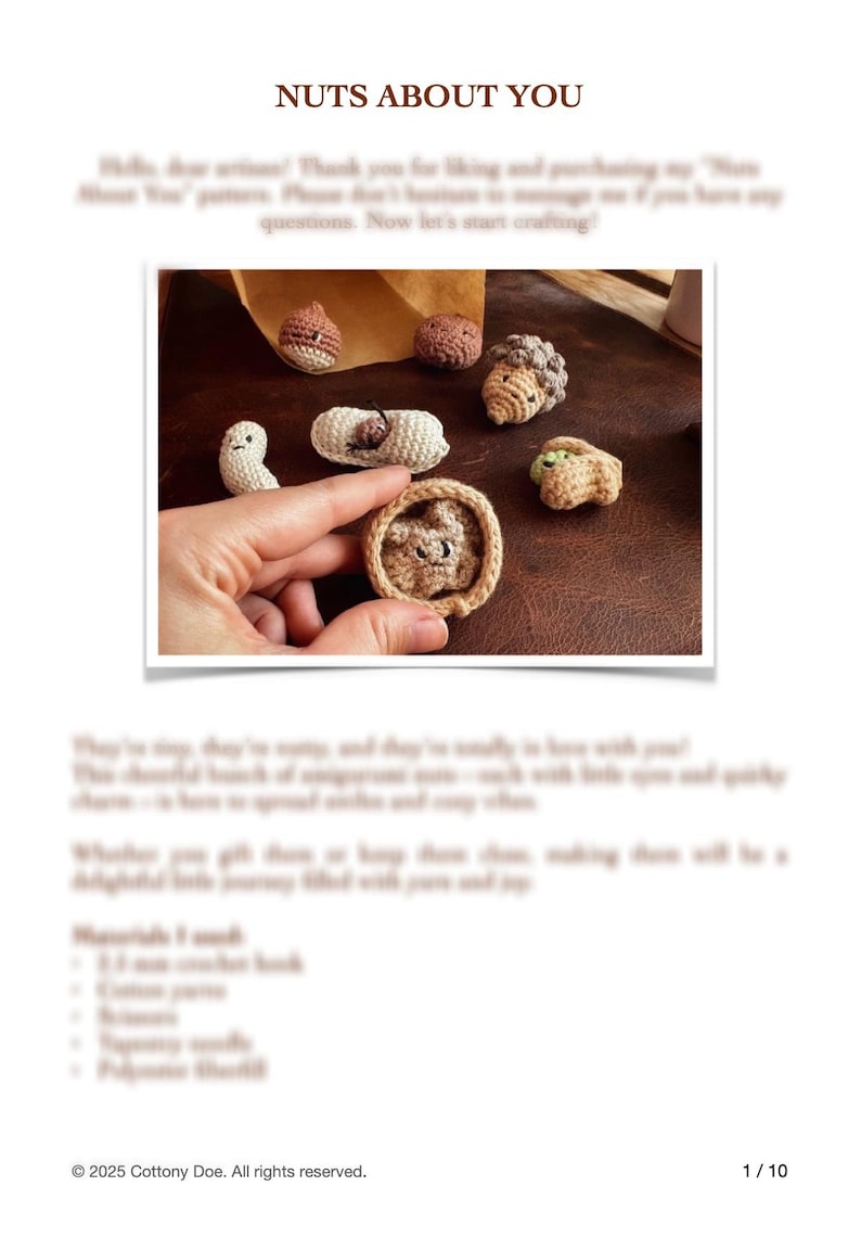 Amigurumi Nuts Crochet PATTERN: Almond, Peanut, Walnut, Pistachio ...