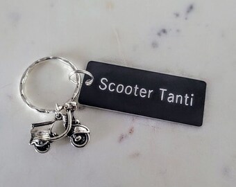 Ride Safely Keychain, Personalized, Scooter Charm, Couples Keychain ...