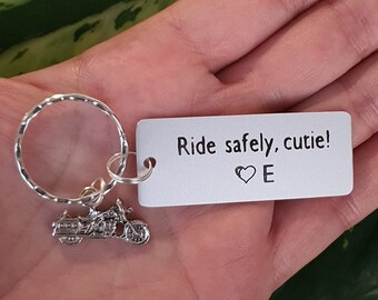 Ride Safely Keychain Personalized Motorcycle Charm Couples | Etsy