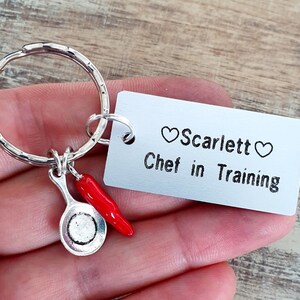 Personalized Chef in Training Keychain, Engraved Key Ring, Custom ...