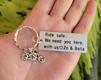 Ride Safely Keychain Personalized Motorcycle Charm Couples | Etsy