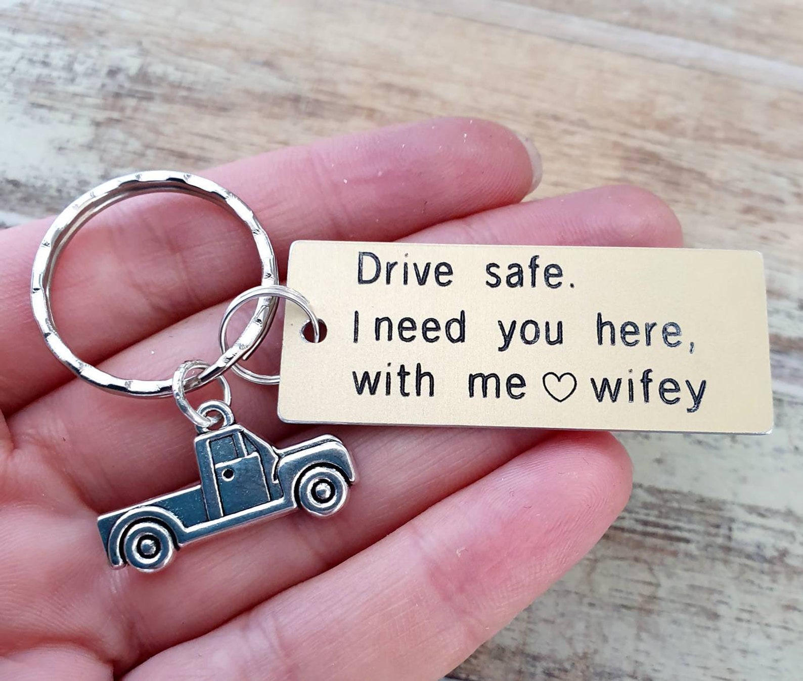 Drive Safe Keychain Personalized Keychain Truck Charm | Etsy