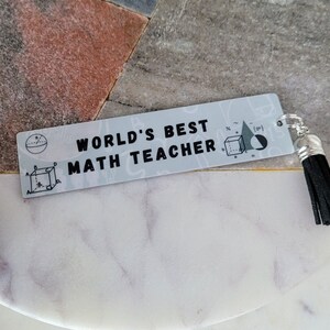 Teacher Bookmark, World's Best Math Teacher Custom Engraved Metal ...