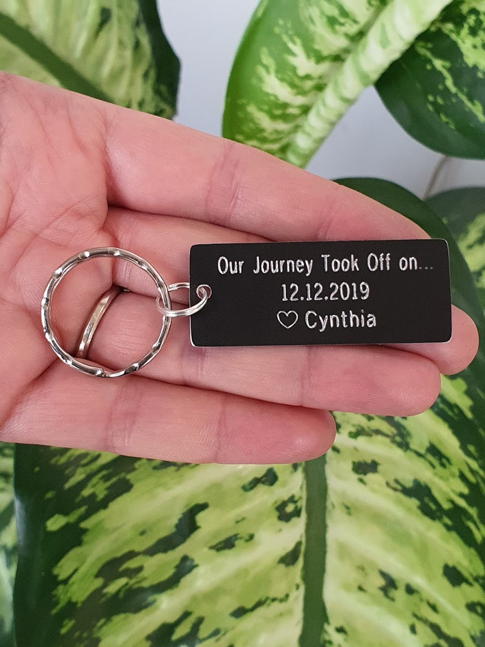Personalized Engraved Our Journey Took off Keychain With Plane | Etsy