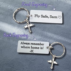 Custom Engraved Fly Safe Keychain for Aviation Enthusiasts ...
