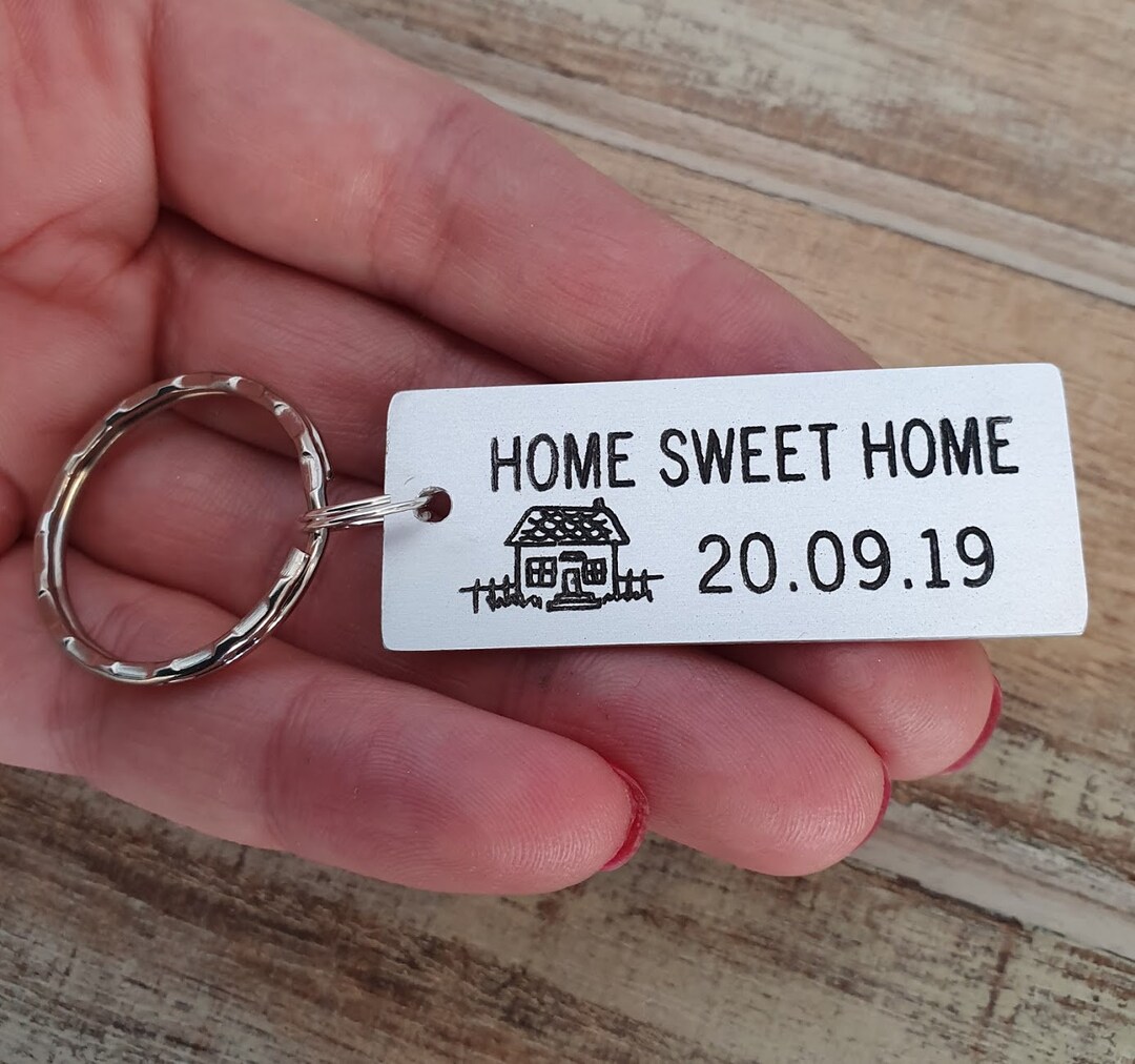 Personalized Keychain, Home Sweet Home, Homeowner Gift, Couples ...