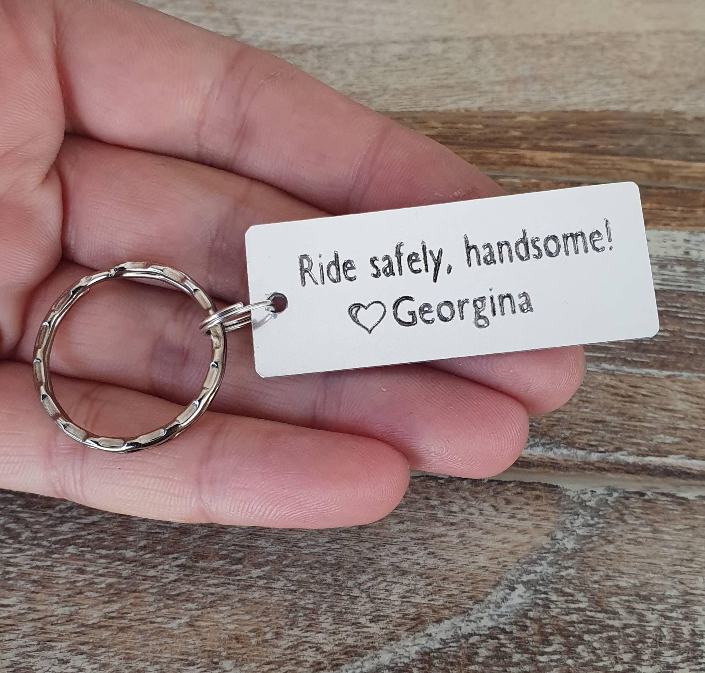 Ride Safely Keychain Personalized Keyring With Motorcycle - Etsy