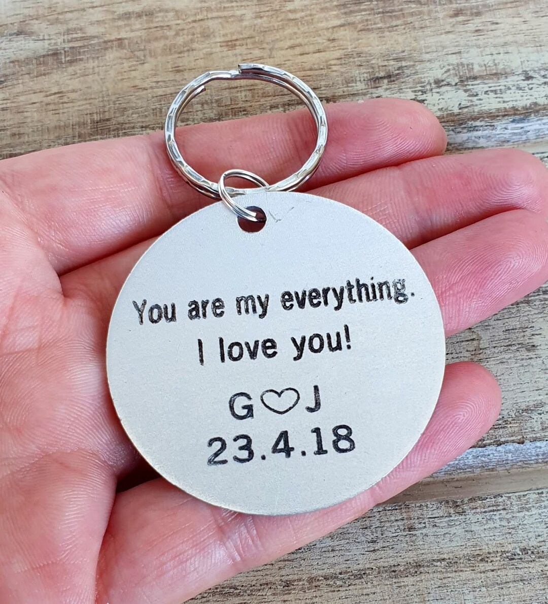 Engraved Keychain Personalized Custom Message Love - Etsy