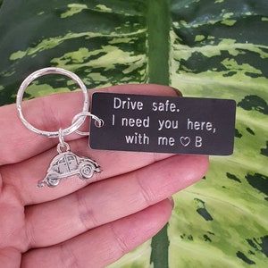 Drive Safe Keychain, Personalized Keychain, Car Charm, Couples Keychain ...