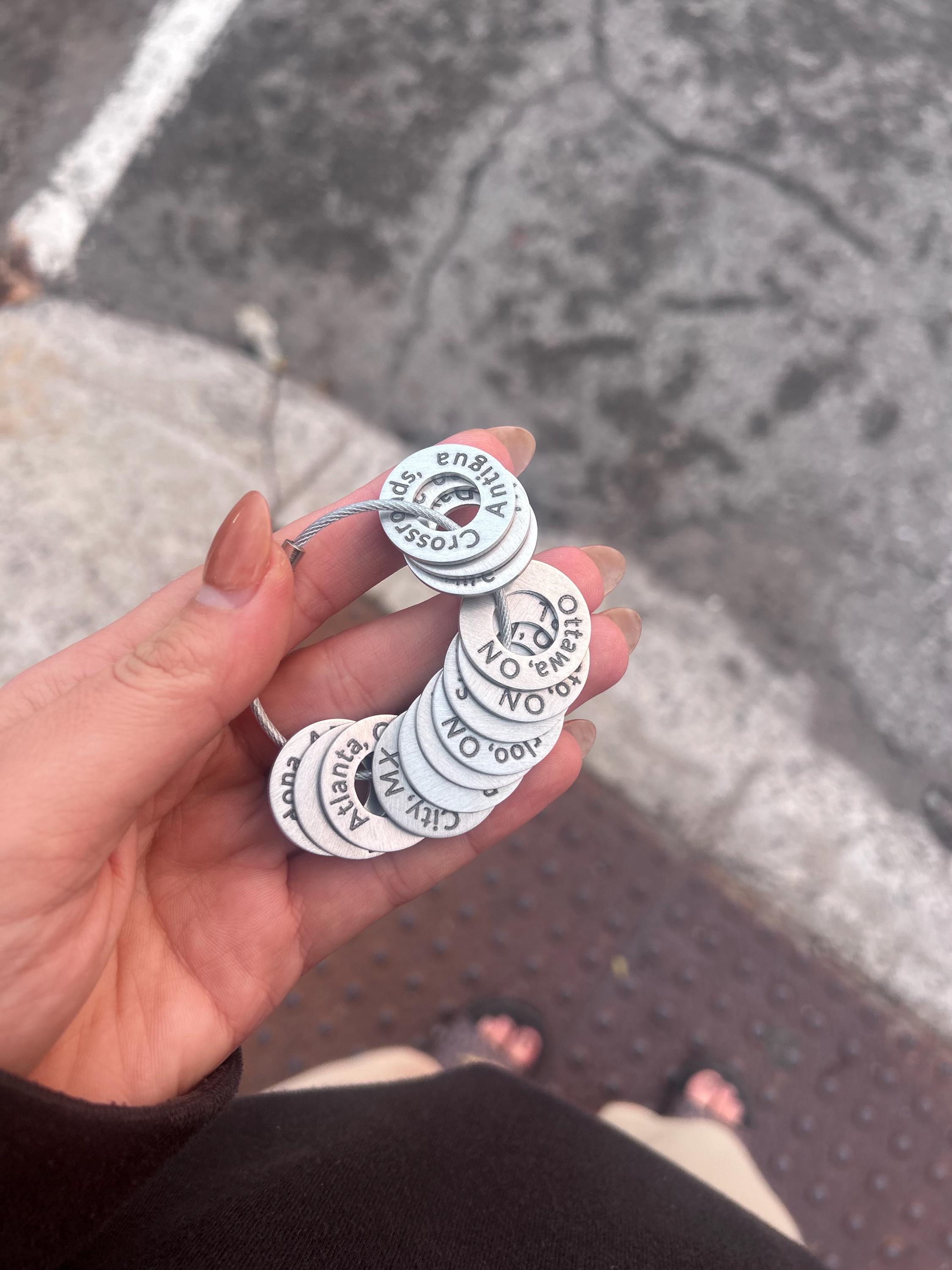 Personalized Travel Token Washer Keychain • Custom Engraved Country ...