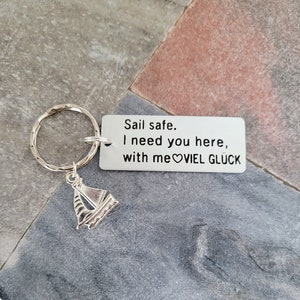 Sail Safe Keychain, Personalized Gift for Sailor, Engraved, Gift Idea ...