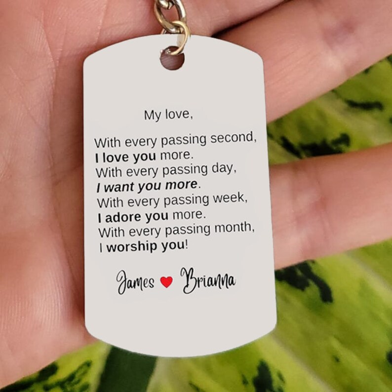 Custom Double-sided Photo Keychain With Love Quote, Personalized ...