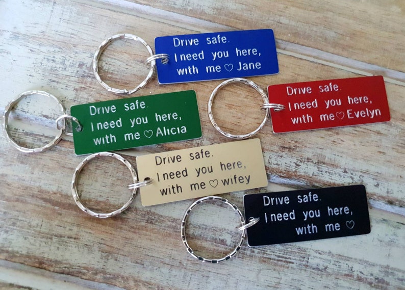 Drive Safe Keychain Personalized Keychain Truck Charm - Etsy