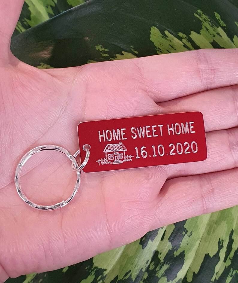 Personalized Keychain Home Sweet Home Homeowner Gift - Etsy
