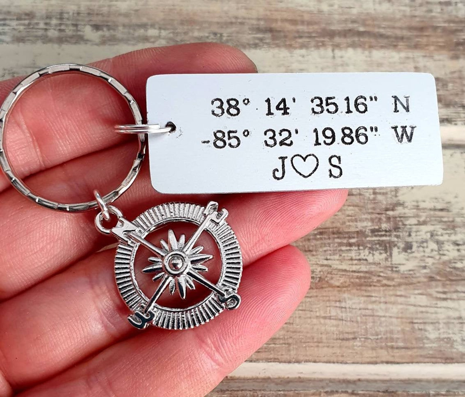 Coordinates Keychain Personalized Keychain Couples Keychain - Etsy