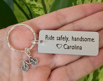 Ride Safely Keychain Personalized Motorcycle Charm Couples | Etsy