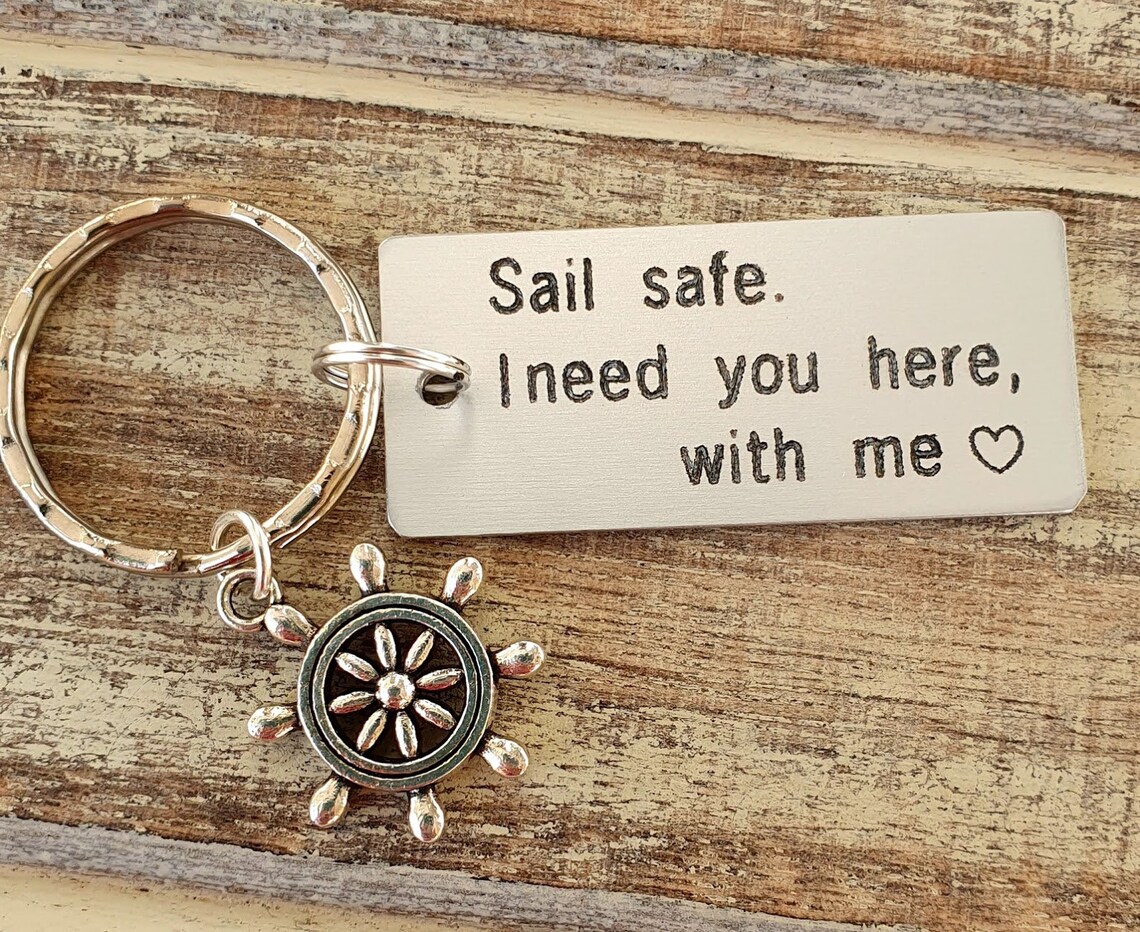 Sail Safe Keychain Personalized Anodized Aluminum Couples | Etsy