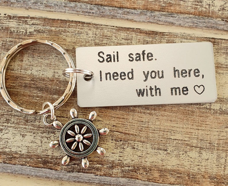 Sail Safe Keychain Personalized Anodized Aluminum Couples | Etsy
