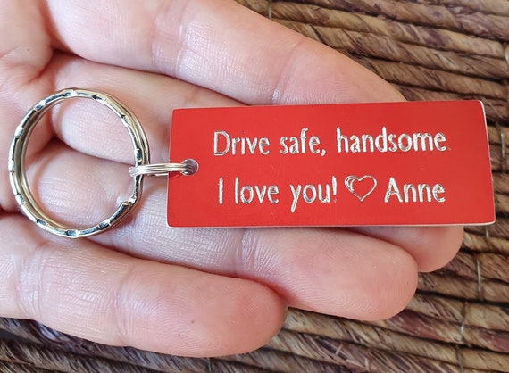 Drive Safe Handsome Keychain Personalized Custom Couples - Etsy
