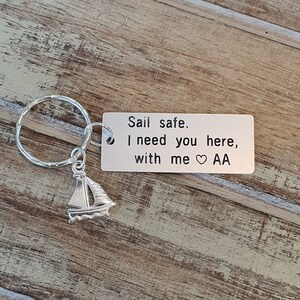 Sail Safe Keychain, Personalized Gift for Sailor, Engraved, Gift Idea ...
