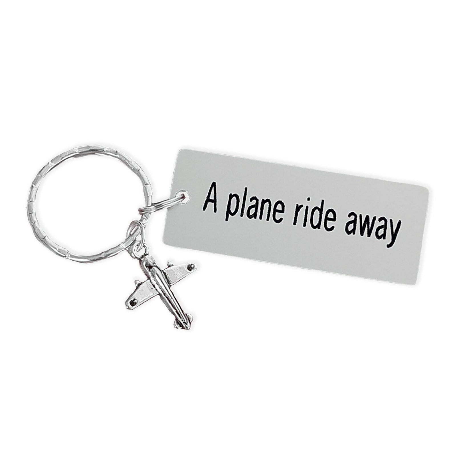 Personalized “A Plane Ride Away” Engraved Keychain With Airplane Charm ...