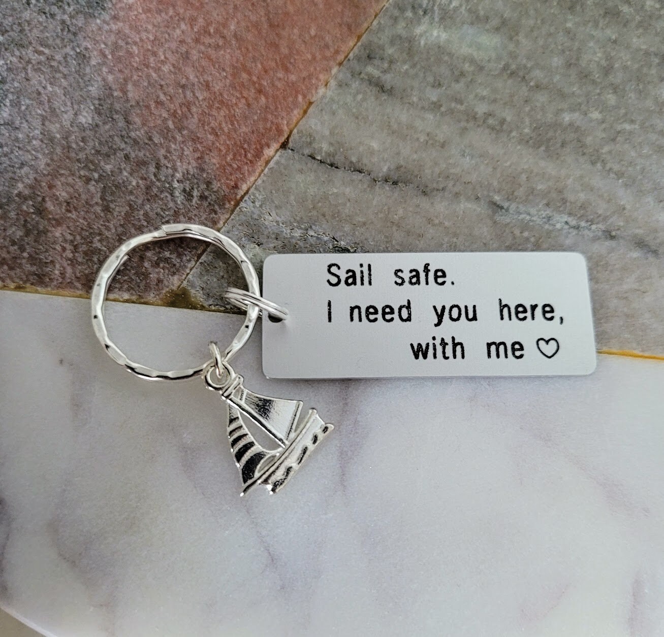Sail Safe Keychain, Personalized Gift for Sailor, Engraved, Gift Idea ...