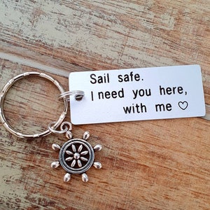 Sail Safe Keychain, Personalized, Anodized Aluminum, Couples Keychain ...
