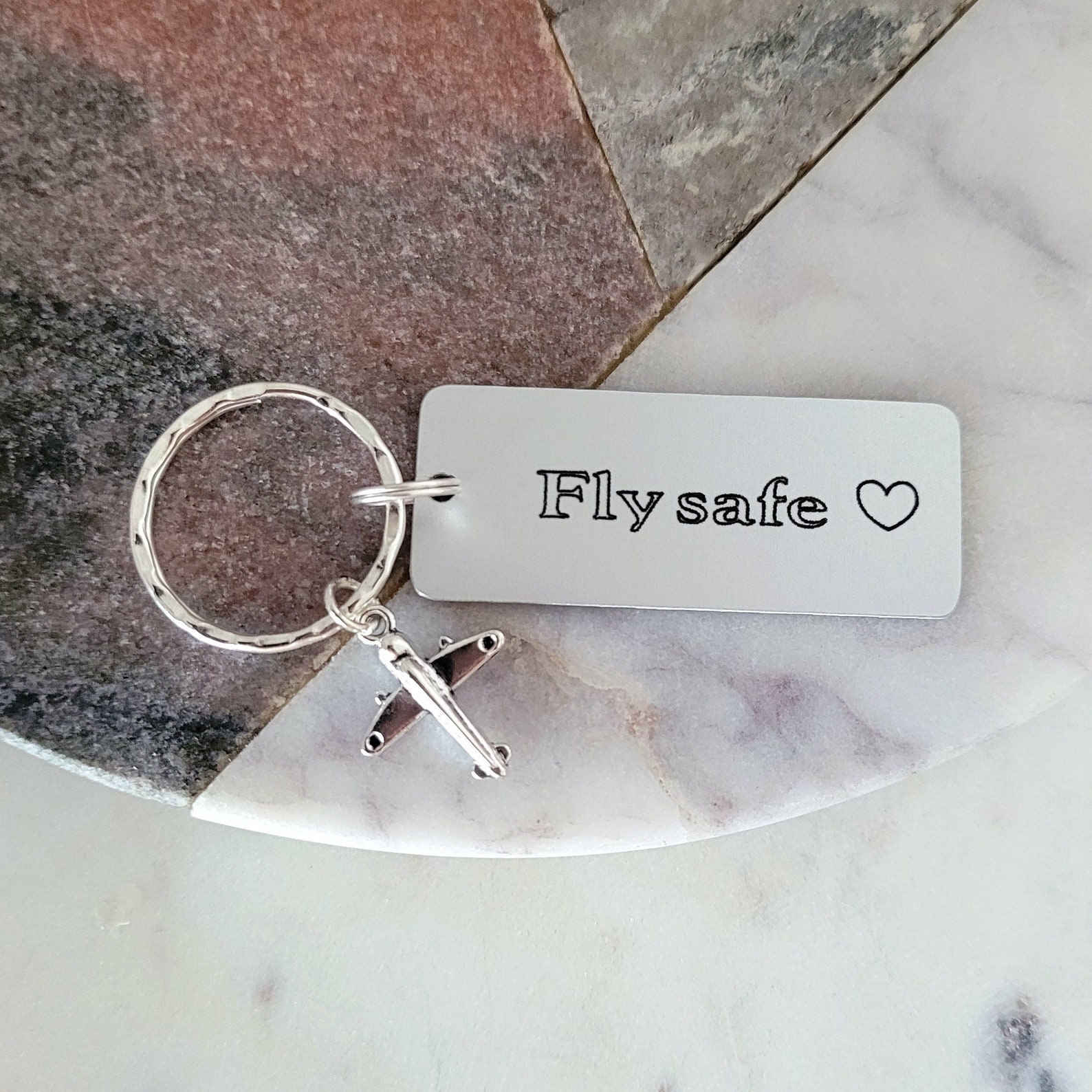 Custom Engraved Fly Safe Keychain for Aviation Enthusiasts ...