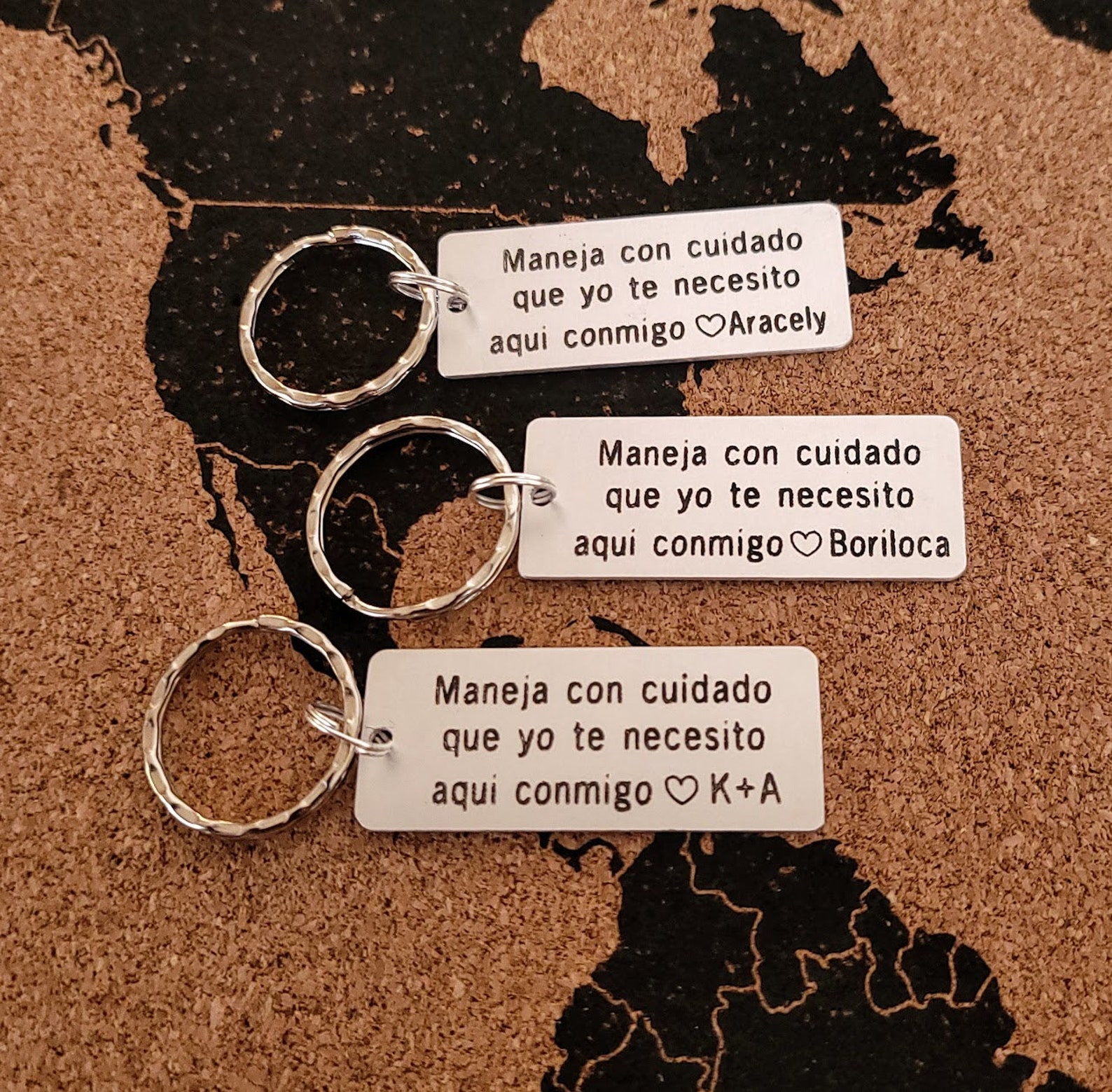 Maneja Con Cuidado Llavero, Personalized Drive Safe Custom Engraved ...