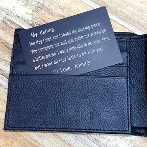 Personalized Engraved Wallet Card, Couple, Husband, Boyfriend Gift ...