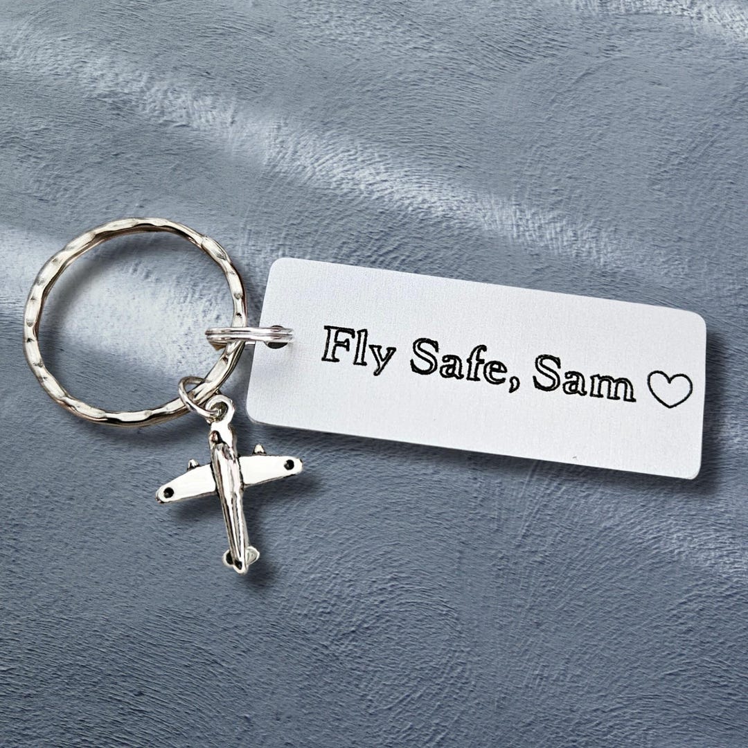 Custom Engraved Fly Safe Keychain for Aviation Enthusiasts ...