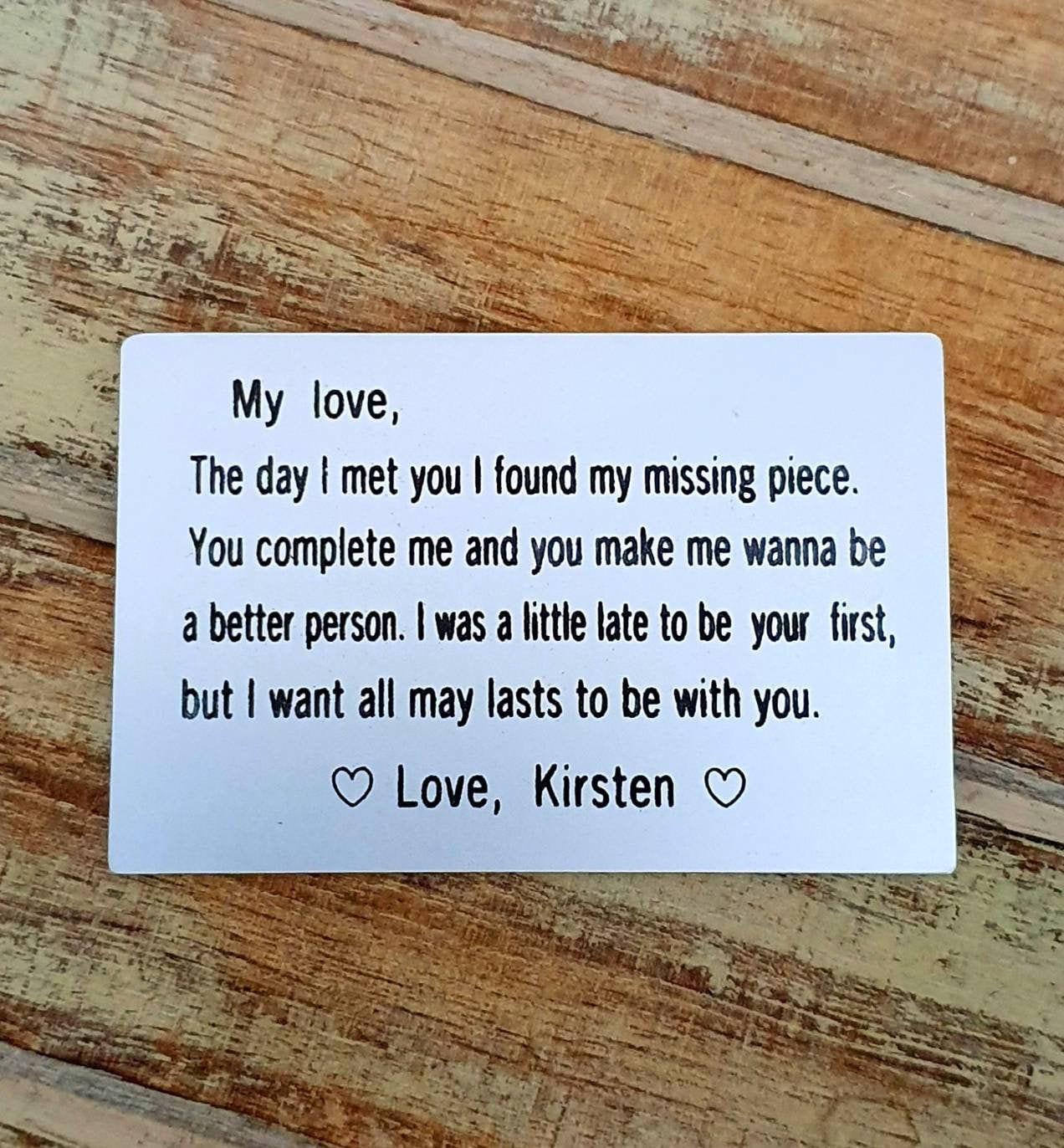 Personalized Engraved Wallet Card When I Tell You Couple | Etsy