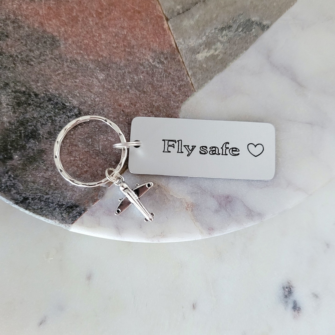 Custom Engraved Fly Safe Keychain for Aviation Enthusiasts ...