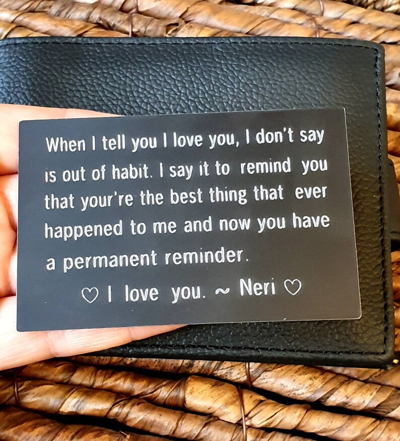 Personalized Engraved Wallet Card When I Tell You Couple | Etsy