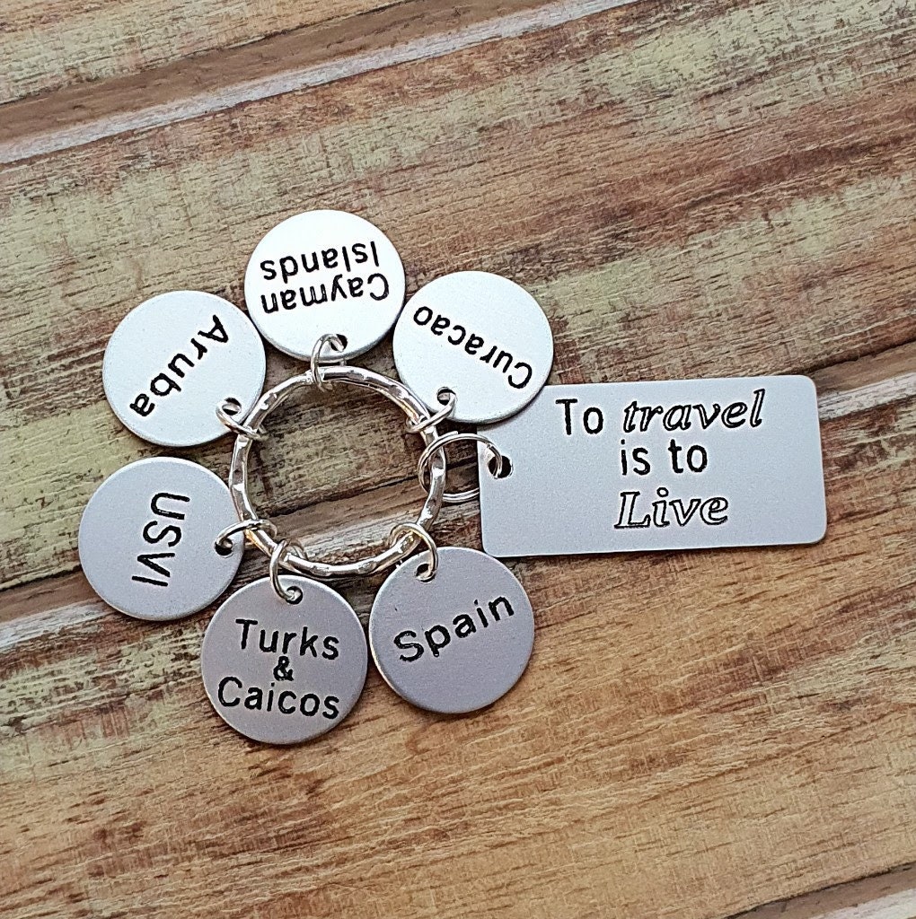 Personalized Travel Token Keychain, Engraved Traveller Collective ...