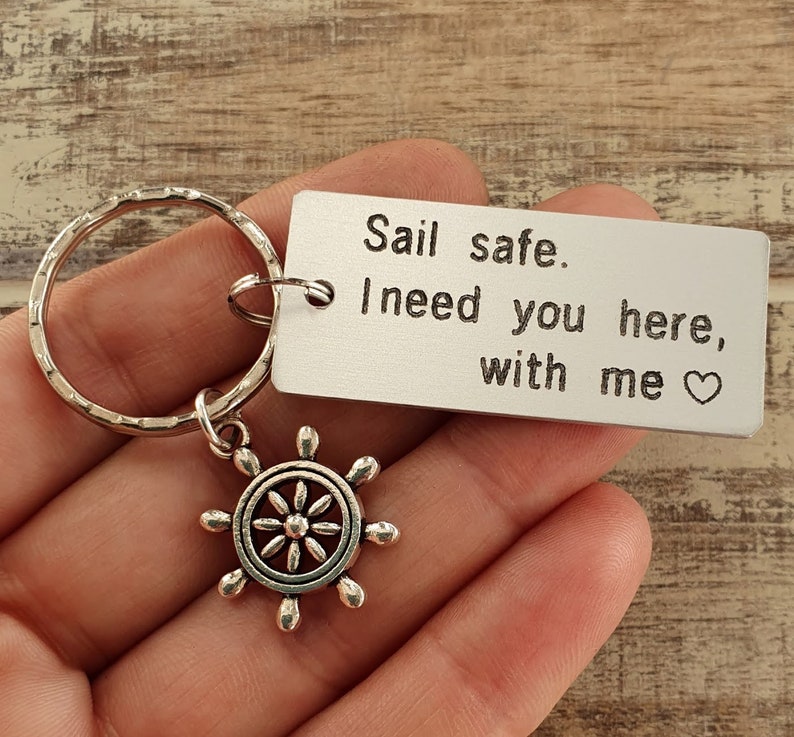 Sail Safe Keychain Personalized Anodized Aluminum Couples | Etsy