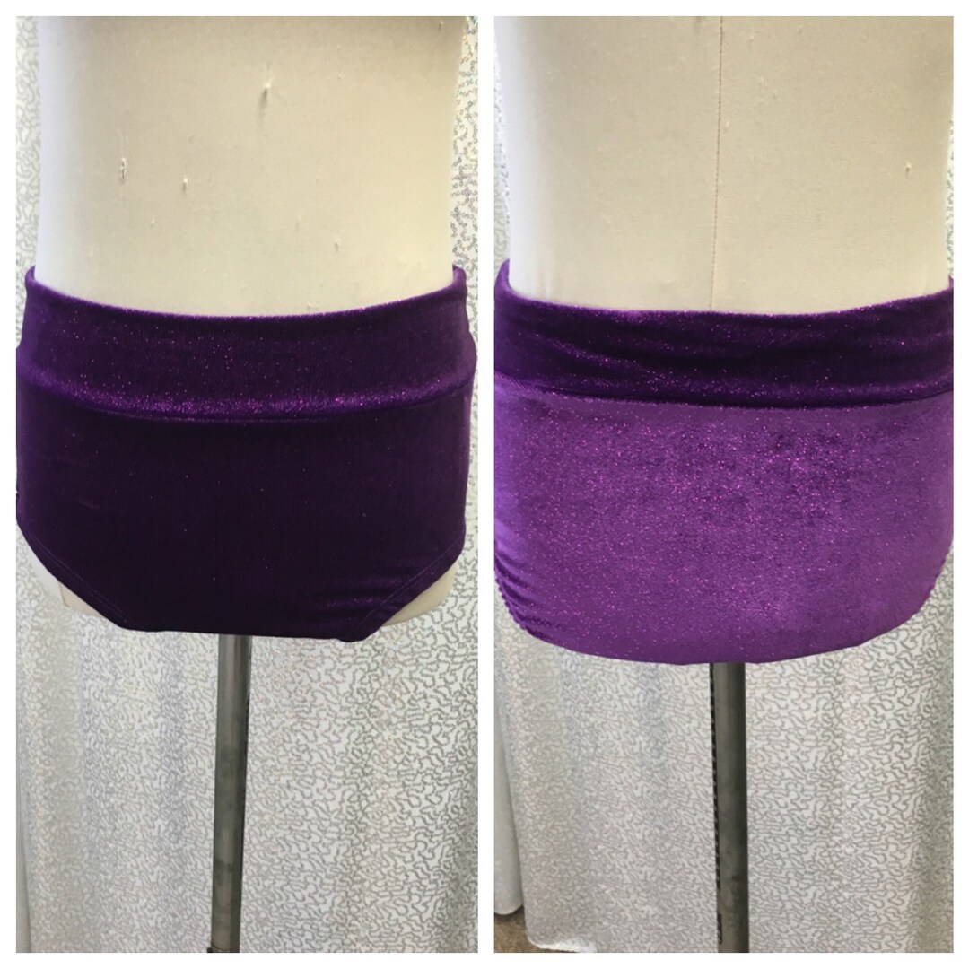 High Waisted Purple Glitter Velvet Briefs - Etsy