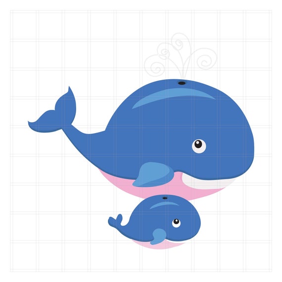 Mom And Baby Whale Clip Art