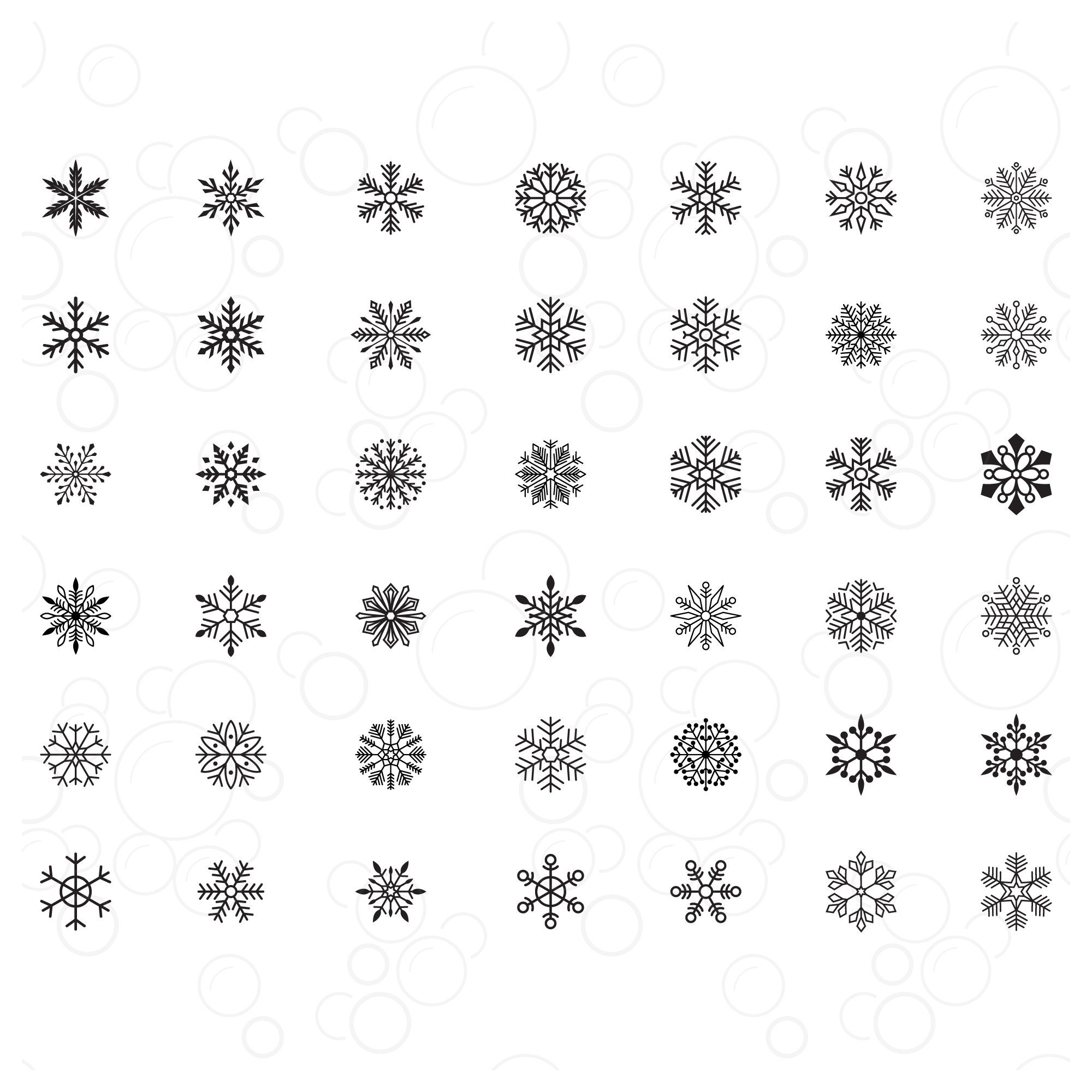 Lindos copos de nieve para Navidad svg png archivos de | Etsy