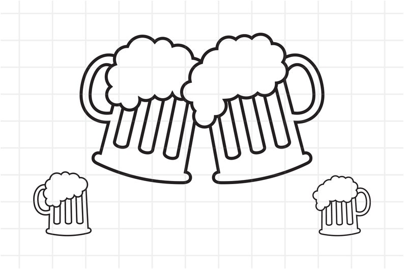 Beer Mugs Svg Beer Svg Beers Cheers Svg Cricut Cut File Etsy