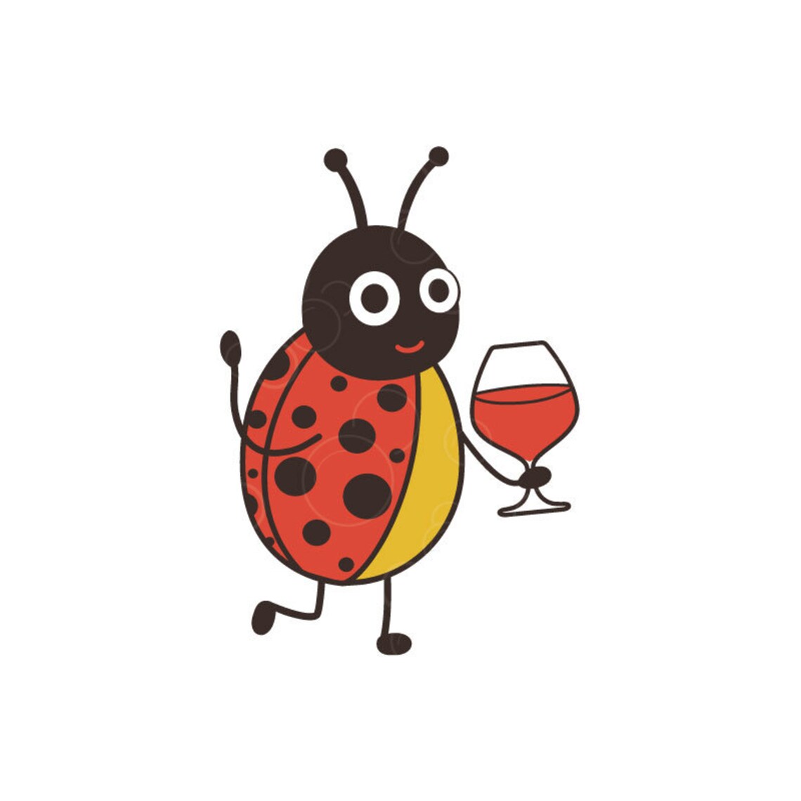 Funny Ladybug Drinking Wine Svg Ladybug With Wine Svg | Etsy