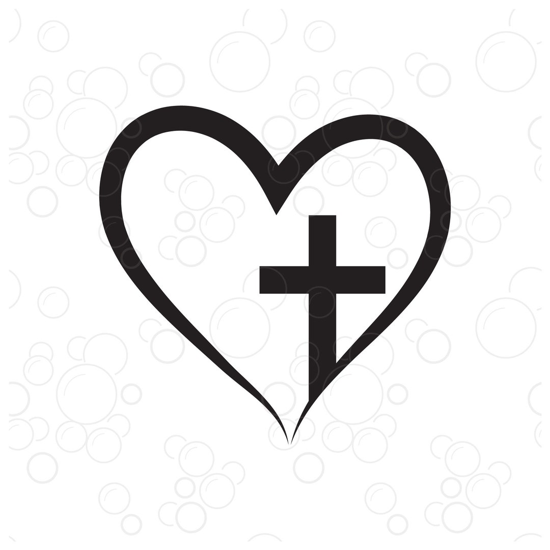 Cross Heart Svg, Cross Svg Silhouette File, Cross Cameo, Cross Cricut ...
