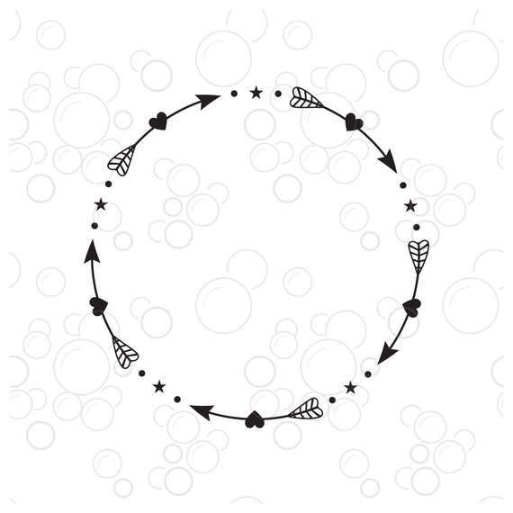 Circle Arrow Svg Arrow monogram frame cut file. | Etsy