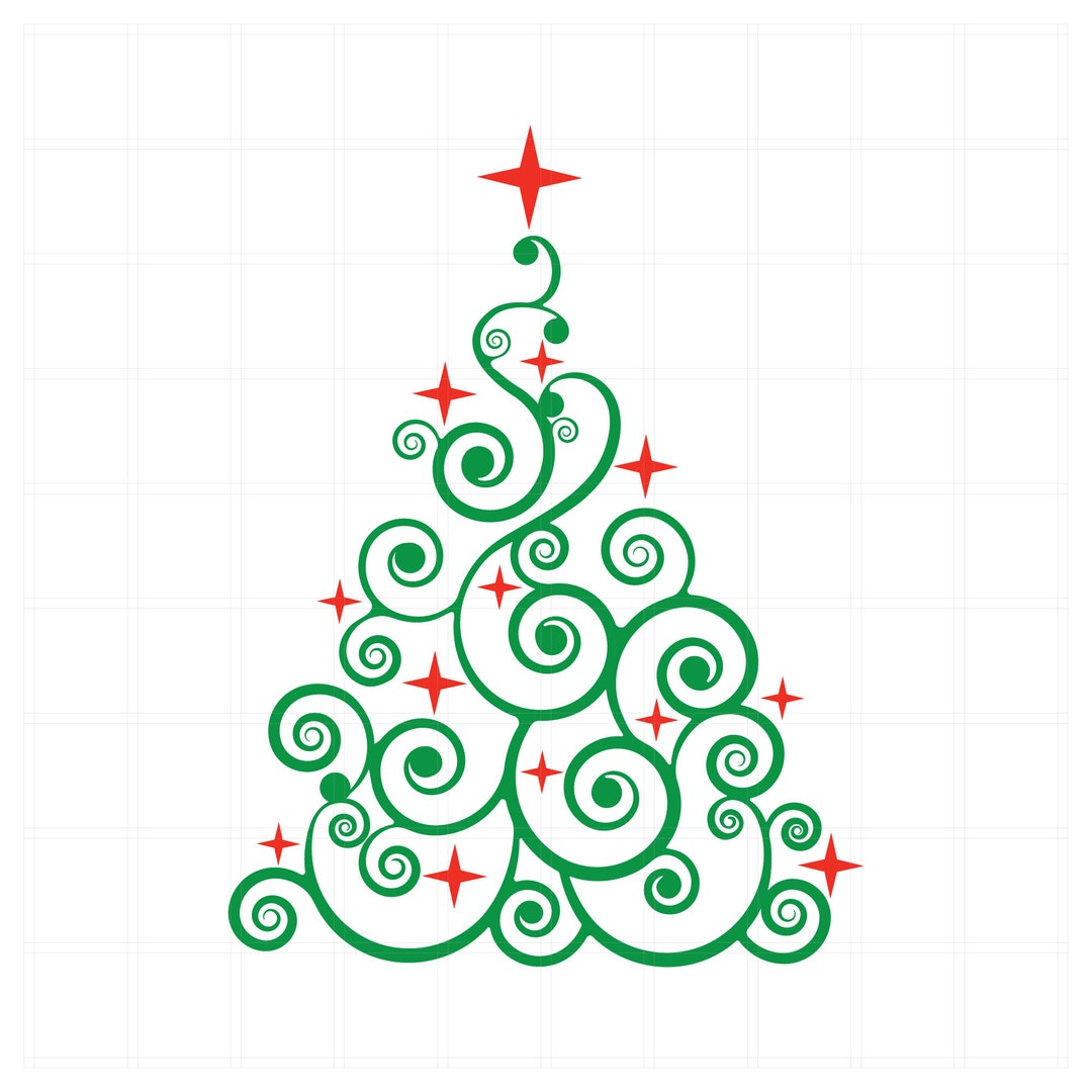 Christmas Tree SVG, Swirly Tree With Stars SVG, File for Cameo, Svg ... Christmas Tree SVG, Swirly Tree With Stars SVG, File for Cameo, Svg ...