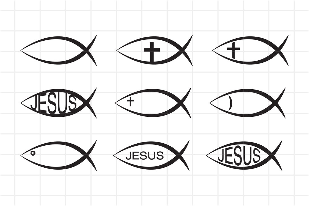 Christian Fish SVG, Jesus Fish SVG, Ichthys Christian Fish Cut File for ...