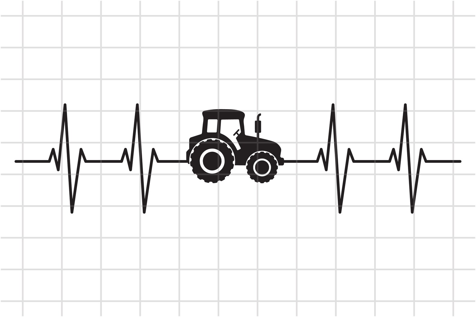 Tractor Heartbeat EKG SVG, Farm Life Design, Cut File for Cricut ...