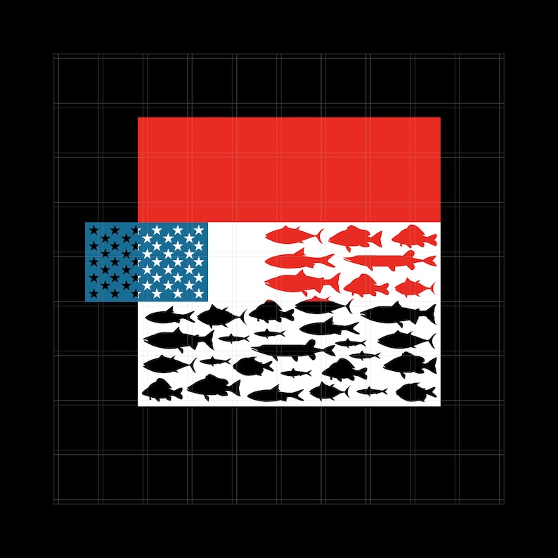 American Flag Fish Svg American Flag Fish Png 4th of July - Etsy India