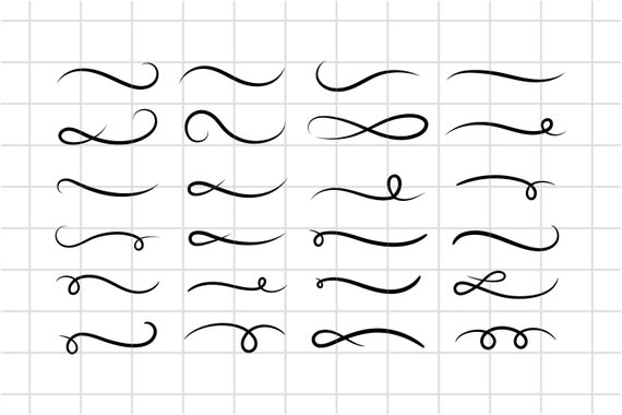 Swishes Swashes Swoops Cut File SVG. Hand Drawn Curly - Etsy
