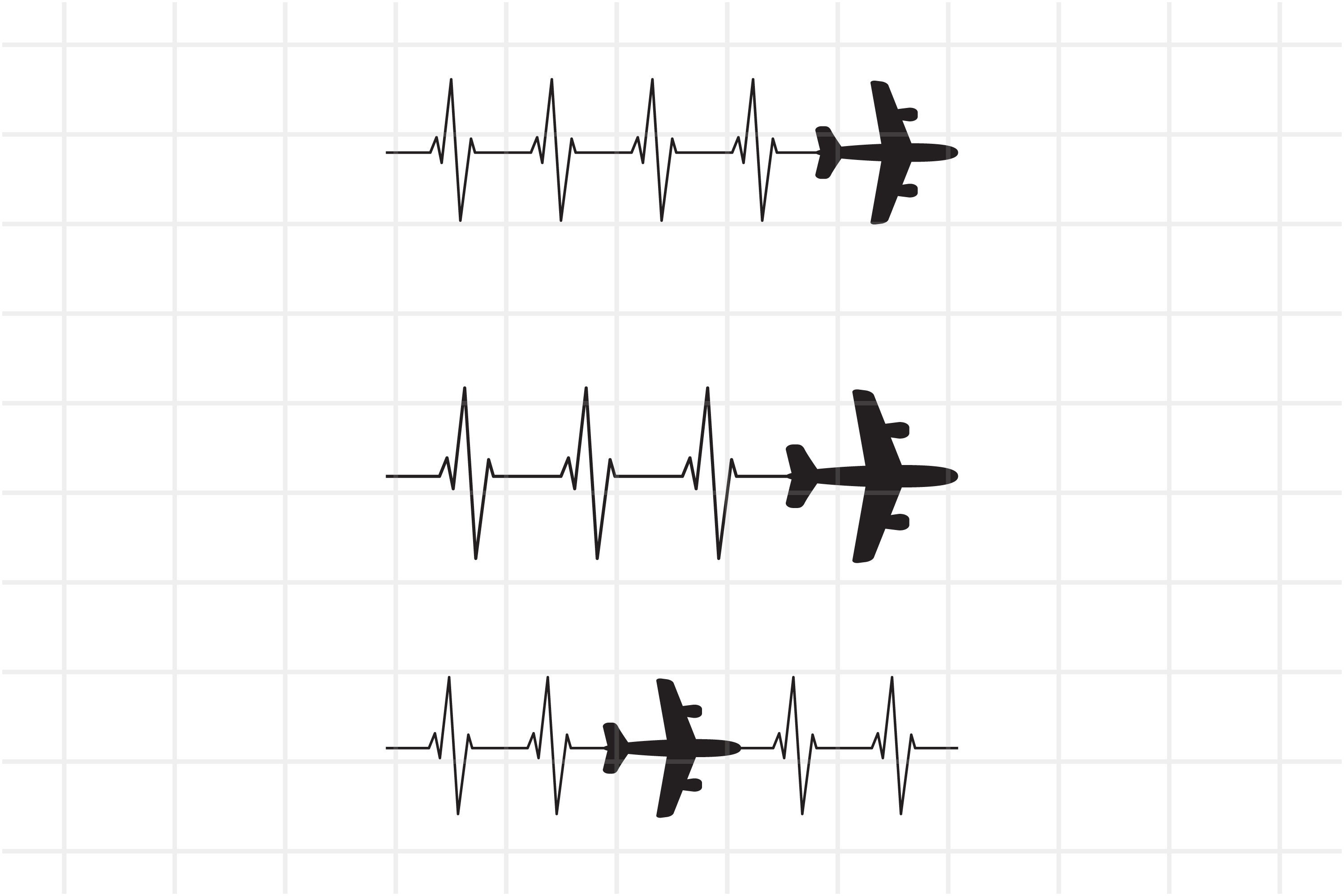 Airplane Heartbeat SVG Family Vacation Pilot Plane Travel | Etsy