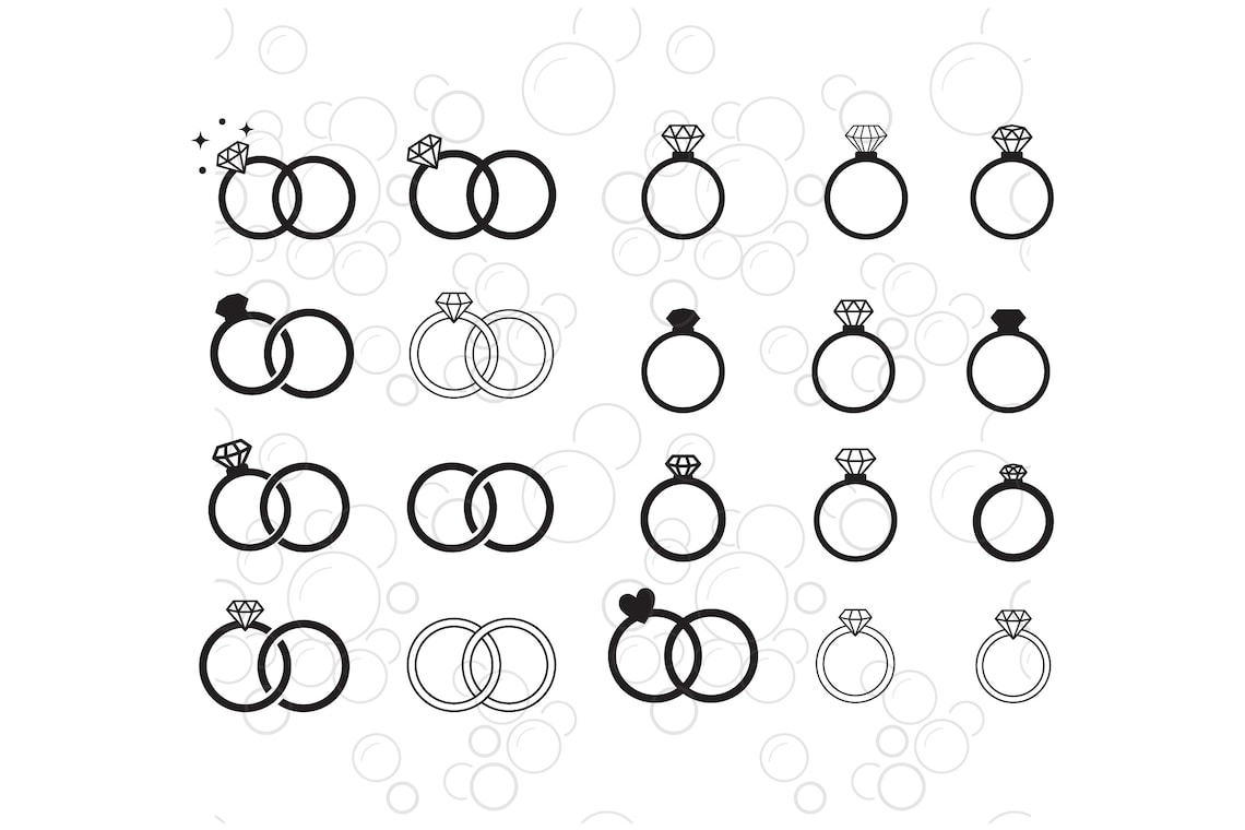 Anillo de diamantes SVG Anillos de boda svg anillo de boda - Etsy España